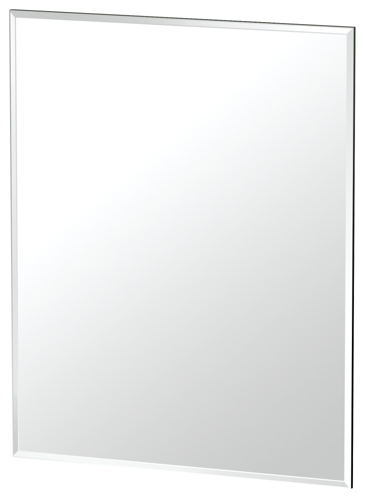 24" Flush Mount Frameless Rectangle Mirror - Contemporary - Bathroom ...