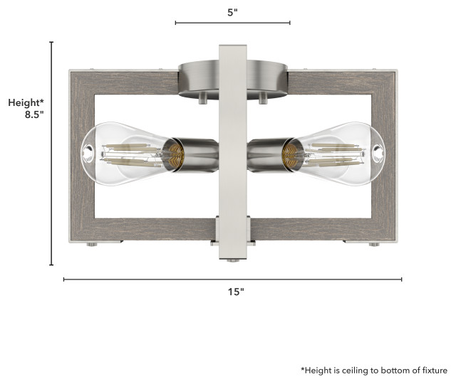Maple Park Brushed Nickel, Clear Glass 5 Light Round Cluster Ceiling ...
