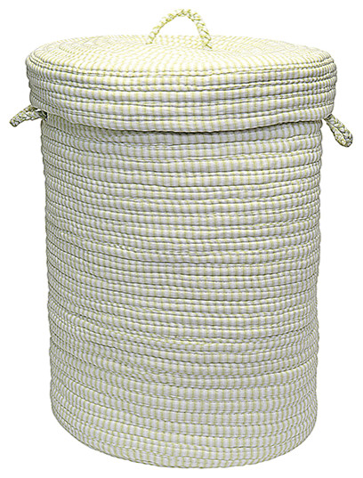 Colonial Mills Hamper Ticking Solid Hamper w/ lid Limelight Hamper, 16 ...