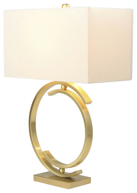 Metal 29" Cc Table Lamp, Brushed Gold - Contemporary - Table Lamps - by ...