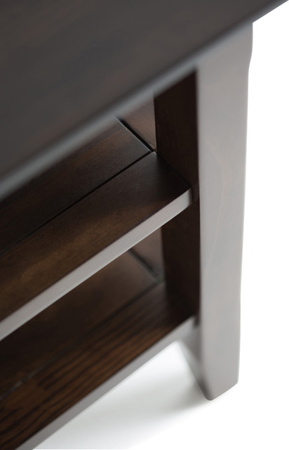 Acadian Solid Wood 14 Inch Wide Rectangle Narrow Side Table In Brunette ...