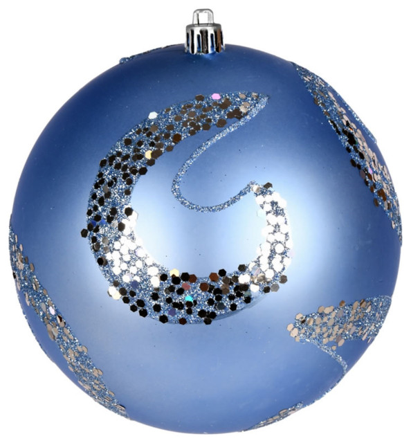 4.75" Periwinkle Matte Sequin Orn 4-Pack - Contemporary - Christmas ...