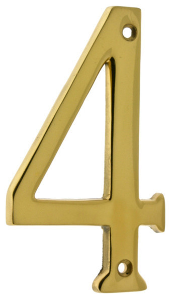 Genuine Solid Brass 4" House Number: #4 - Transitional - House Numbers ...