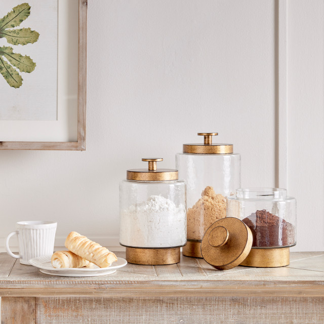 Braiden Canisters, Set of 3, 6x6x11;6x6x8.75;6x6x7.5 - Transitional ...
