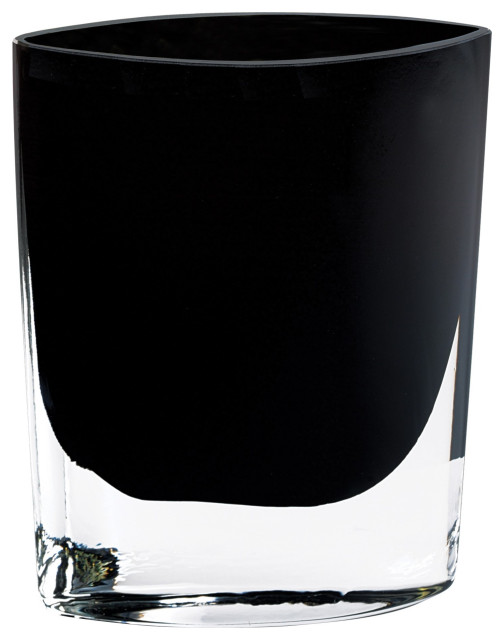 8 Mouth Blown Crystal European Made Lead Free Jet Black Pocket Shaped ...