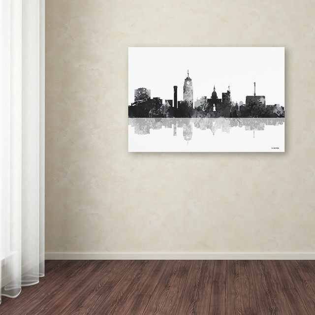 Marlene Watson 'Lansing Michigan Skyline BG-1' Canvas Art, 22"x32 ...