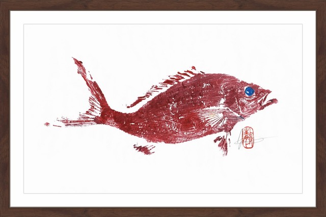 "Red Snapper 2" Framed Painting Print, 18"x12" - Asian - Prints And ...