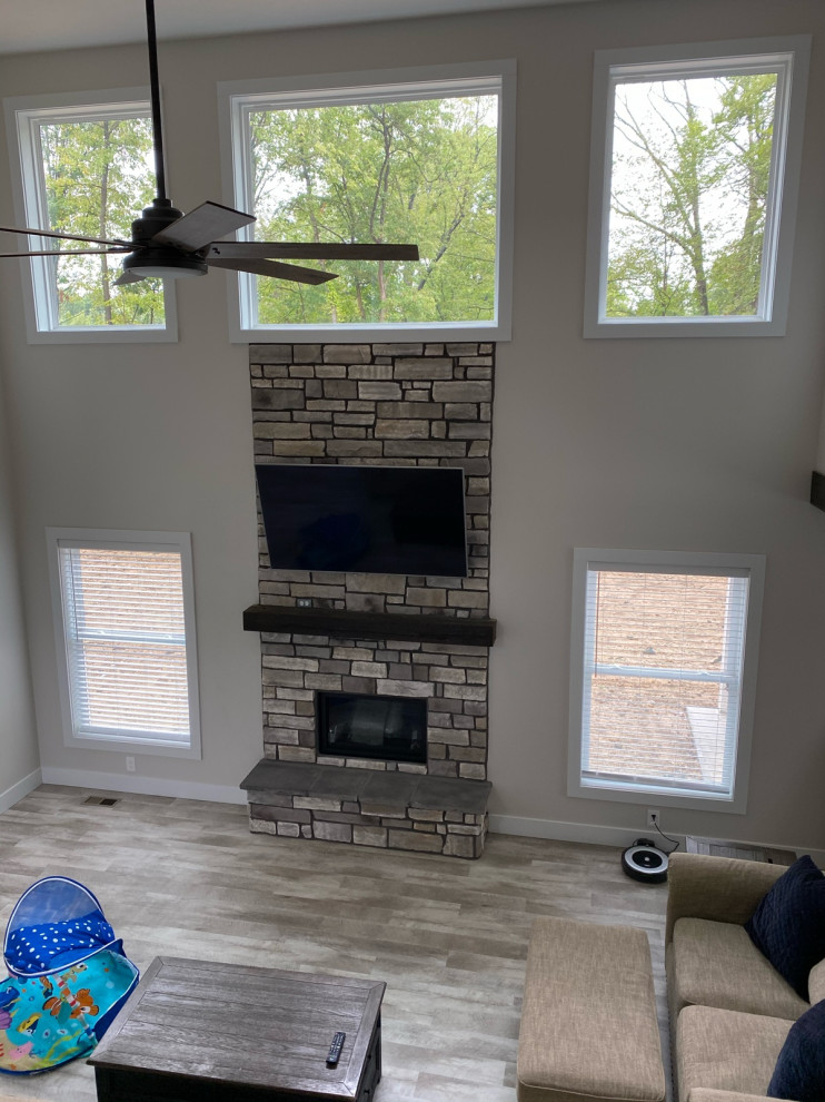 Window above fireplace