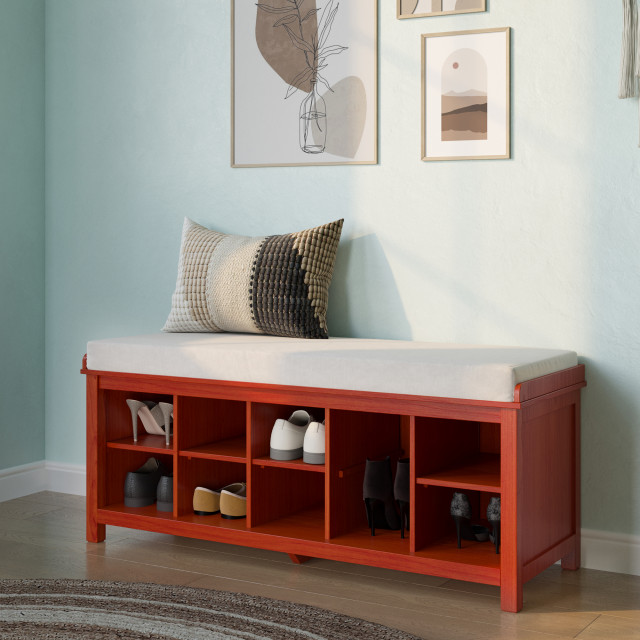 Wood Shoe Storage Bench - Transitional - Accent And Storage Benches ...
