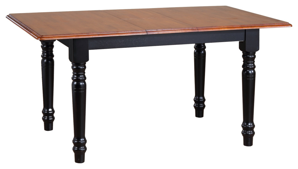 60" Rectangular Extendable Butterfly Leaf Dining Table, Cherry/Black ...