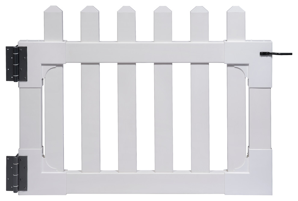 Newport Vinyl Picket Gate - Transitional - Home Fencing And Gates - by ...