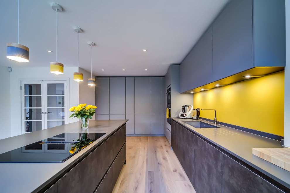 Modern Grey & Yellow Kitchen in Ham - Modern - Kitchen - London - by ...