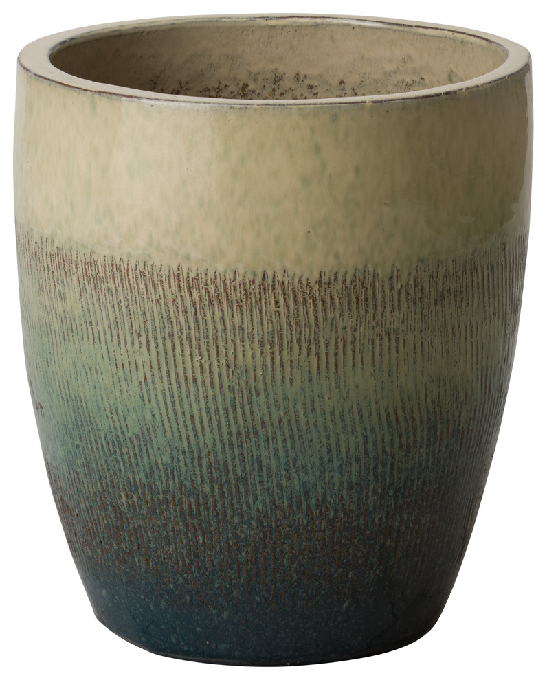 Bullet Planter, Bayside Green - Farmhouse - Outdoor Pots And Planters ...