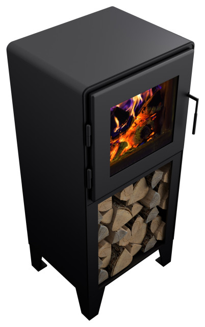 Nova Tower Wood Stove, Height Extension Legs, Satin Black, Satin Black ...