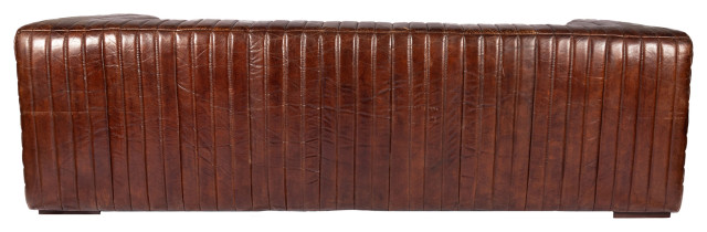 First of A Kind Castle Sofa Cappuccino Brown Leather - Contemporary ...