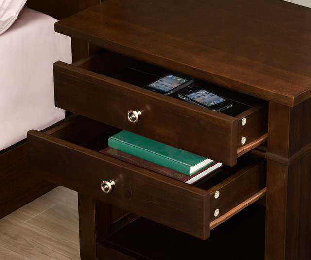 Carlton SOLID WOOD Bedside Table - Transitional - Nightstands And ...