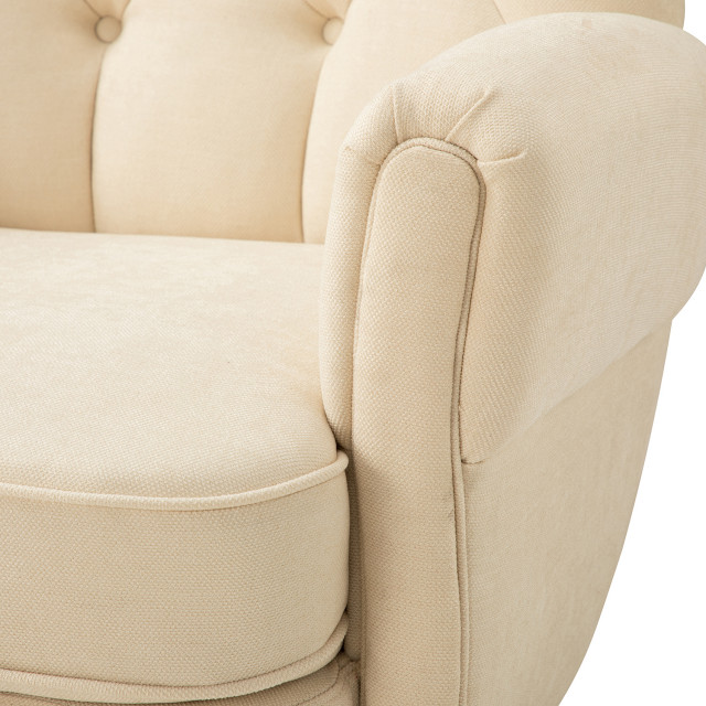 Mid Century Upholstered Club Chair with Wingback&Button-tufted Design ...