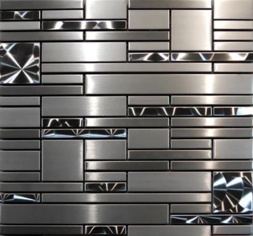 Magic Pattern Mosaic Blend Tile, Stainless Steel, 10 Sq. ft ...