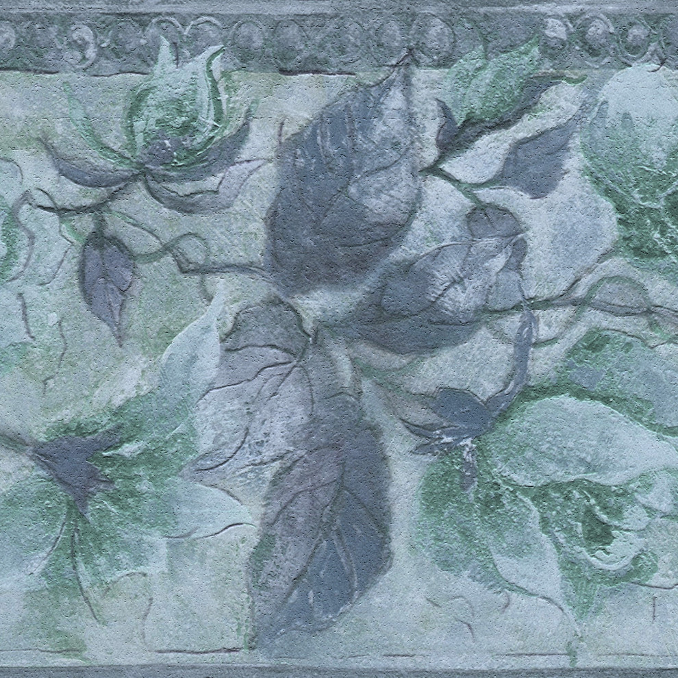 Flowers Peel and Stick Wallpaper Border 15'x7", Roll 15 ft. x 7 in ...