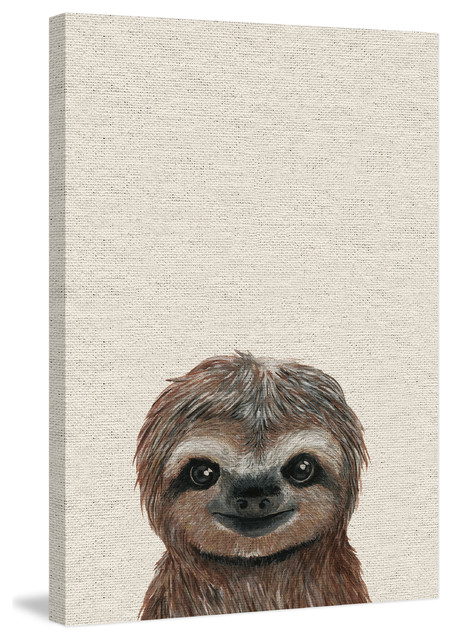 "Cheerful Sloth III" Painting Print on Wrapped Canvas, 24"x36 ...