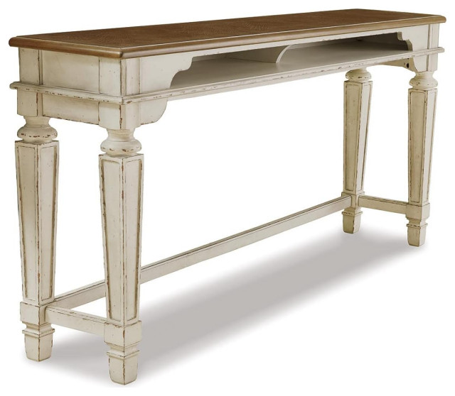 French Country Console Table, Carved Details & Open Compartments ...