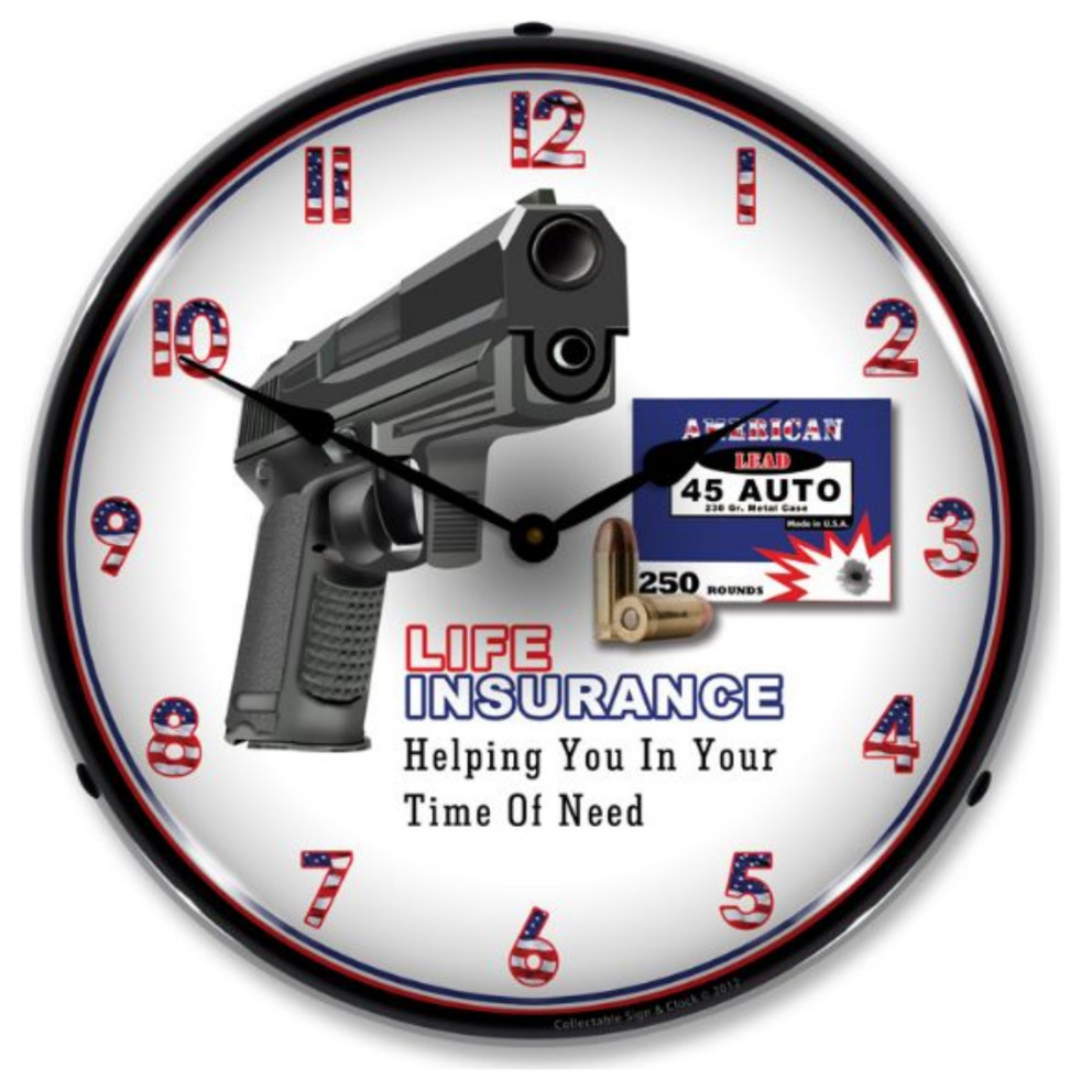 RE1207385 Gun Insurance Clock - Contemporary - Wall Clocks - by ...