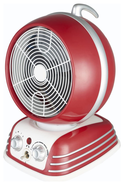 Optimus H1418 Red Retro Design Oscillating Fan Heater With 2 ...