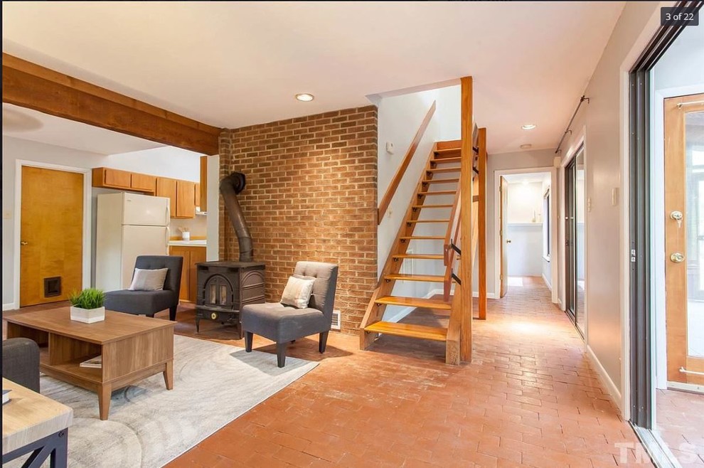 Help modernizing the design of our house with red brick floors