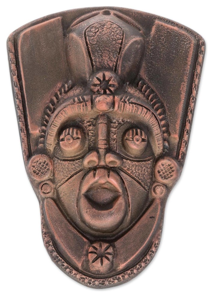 Tainos In Bronze Resin Mask - Tropical - Wall Sculptures - by NOVICA ...