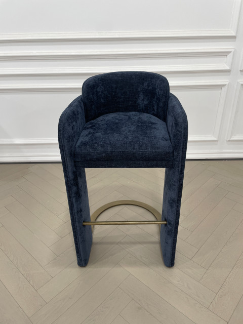 Indigo Blue Upholstered Bar Chair - Contemporary - Bar Stools And ...