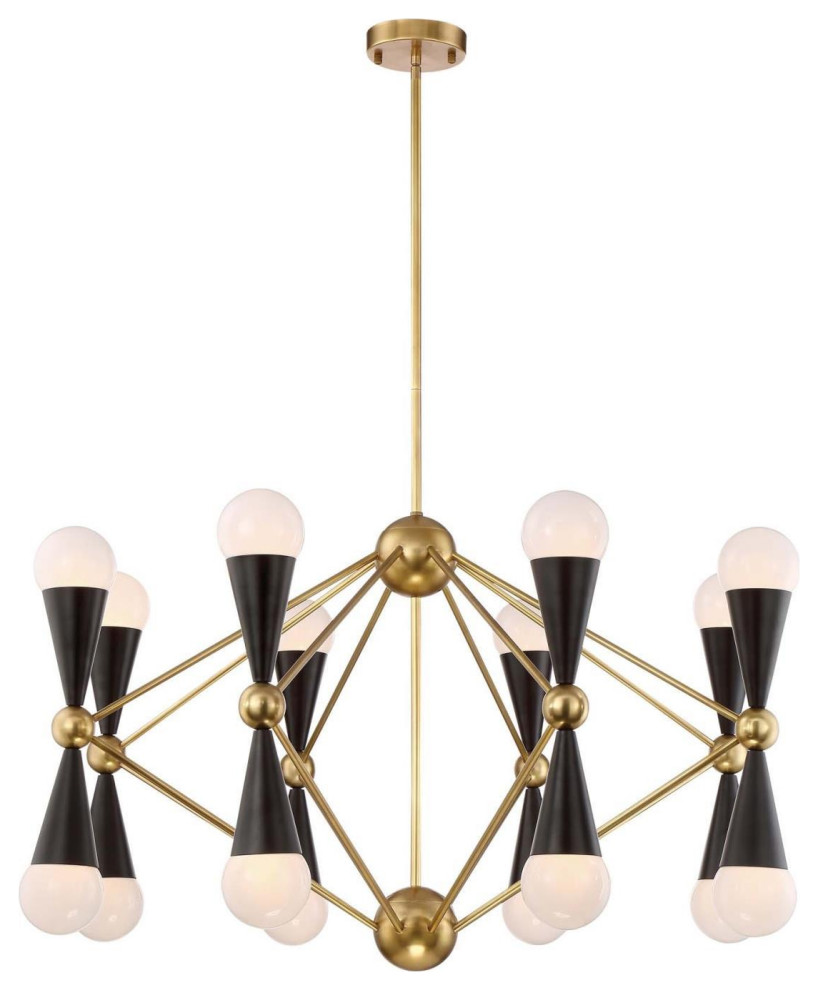 Zeev Lighting Contemporary Crosby Chandelier In Aged Brass CD10170-16 ...