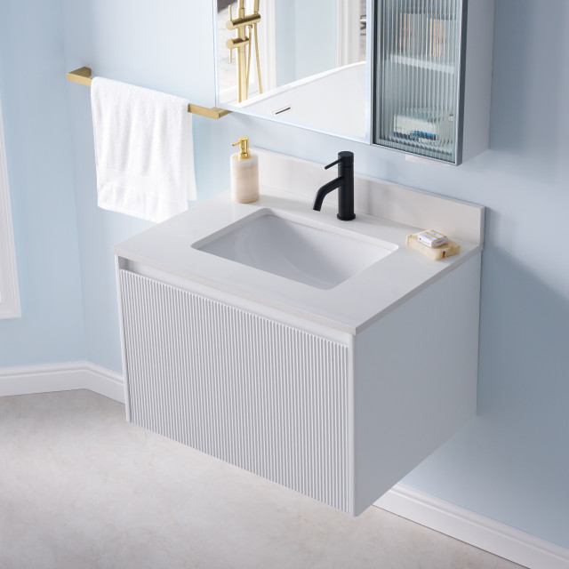 Wall Mount Bathroom Vanity Set with Undermount Sink - Transitional ...