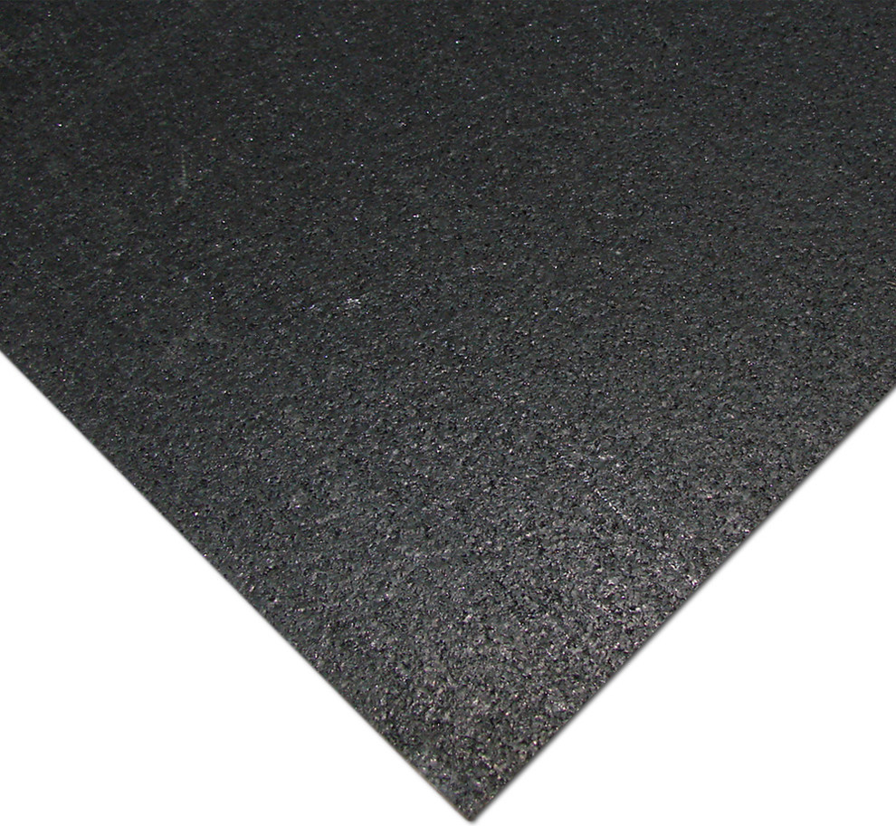 Rubber Cal "Elliptical Mat" Heavy-Duty Rubber Mat, Black, 3/16-In x 4ft ...