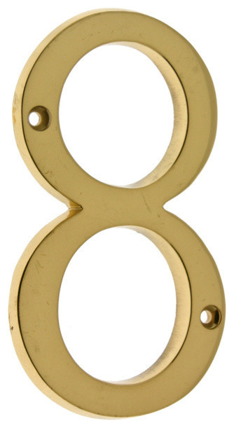 Genuine Solid Brass 4" House Number: #8 - Transitional - House Numbers ...