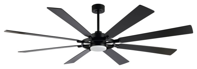 80" Reversible 8-Blade LED Ceiling Fan With Remote, Light ...