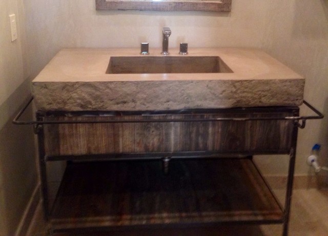 Rustic Stone Bathroom Counter