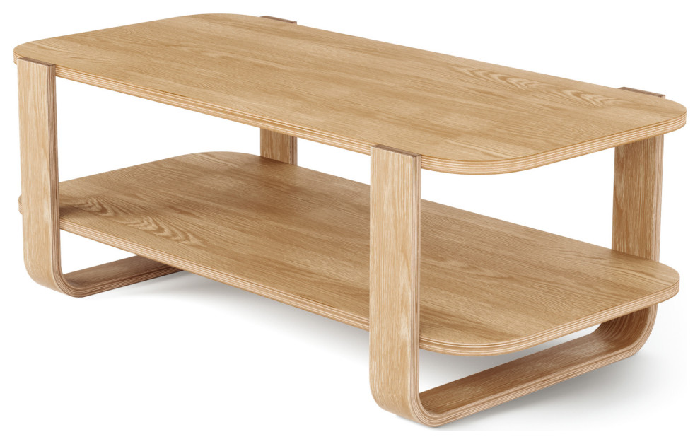 Umbra 1017427 Bellwood 43"W Wood Top Coffee Table - Transitional ...