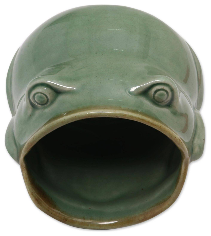 NOVICA Opera Frog, Ceramic Salt Cellar - Contemporary - Salt And Pepper ...