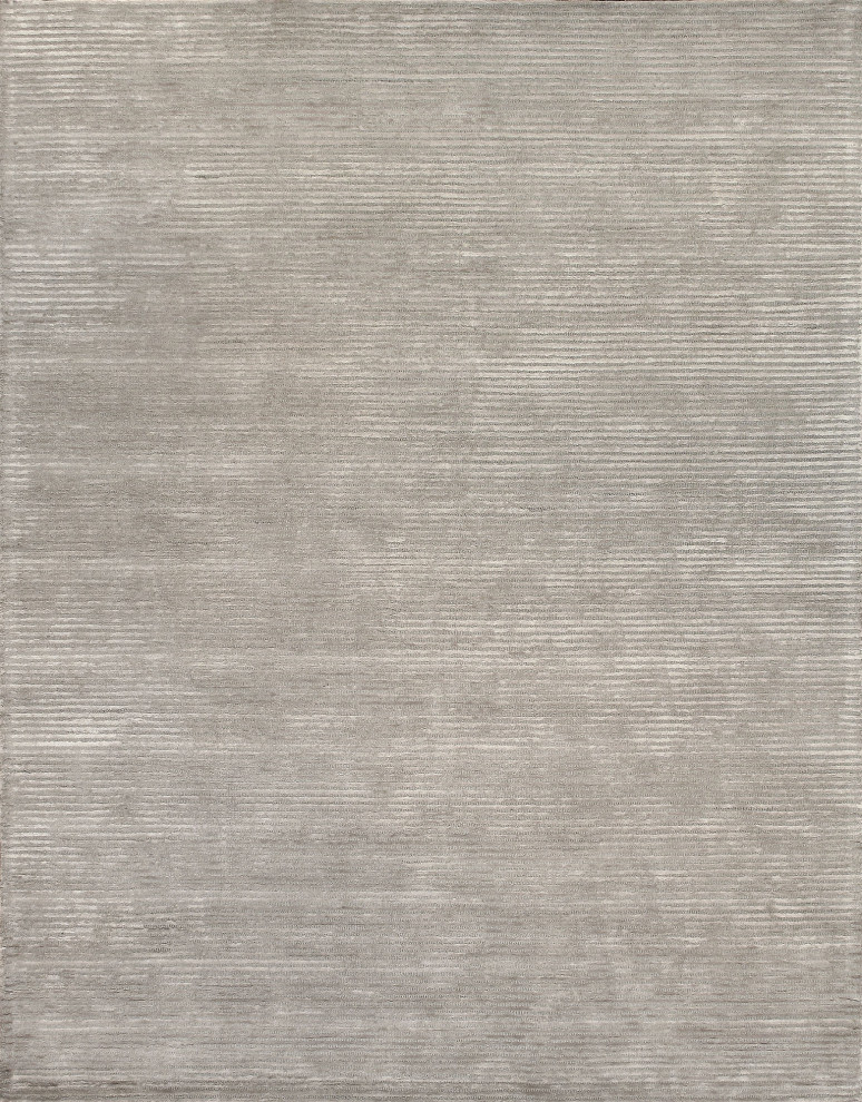 Pasargad Home Edgy Collection Silver Bamboo Silk & Wool Rug 7'9"x9'9 ...