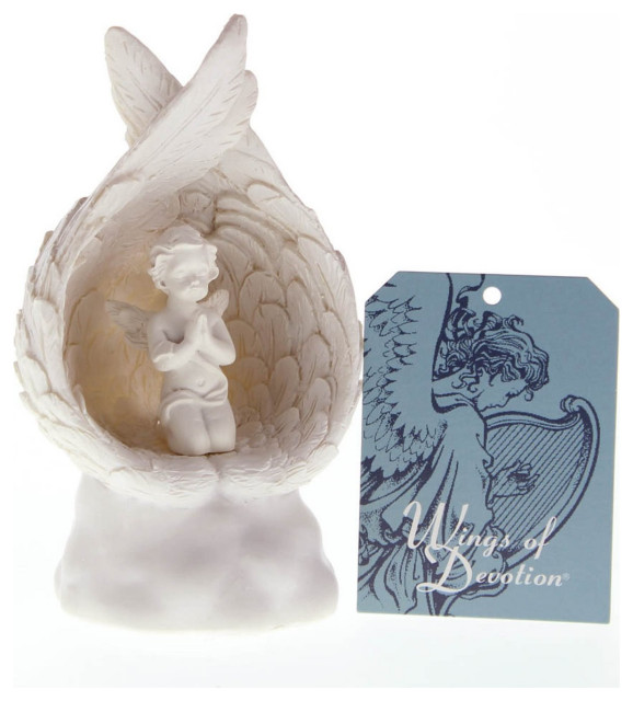 Light-Up Praying Angel Figurine - Traditional - Decorative Objects And ...