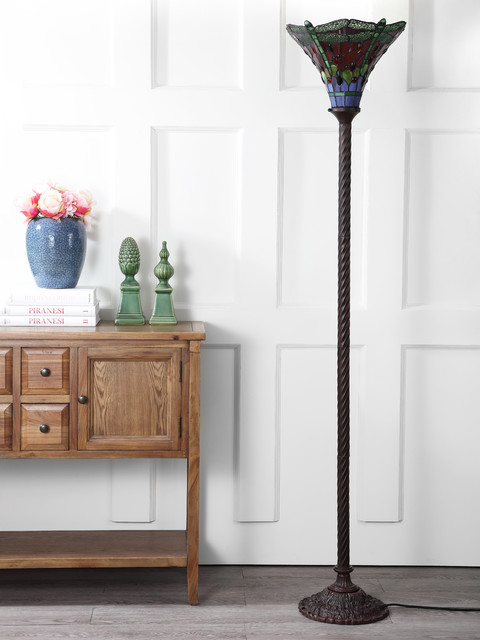 Dragonfly Tiffany-Style Torchiere Floor Lamp - Victorian - Floor Lamps ...