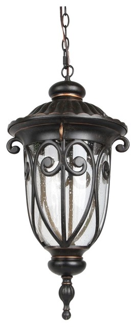 LED Outdoor Pendant Light 11W 700LM 2700K, Bronze Finish, Clear Glass ...