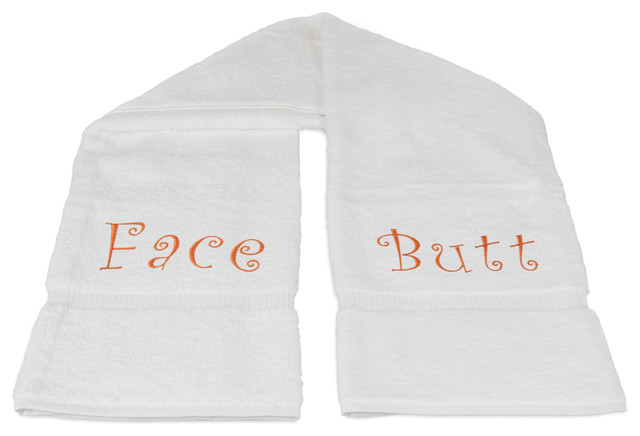 Personalized Monogram Face and Butt Towel, 100% Turkish cotton, white ...