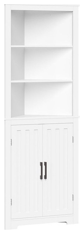 RiverRidge Monroe Tall Transitional Wood Corner Cabinet in White ...