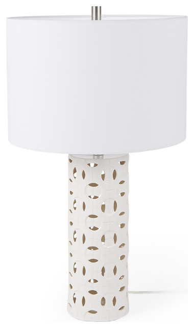 Pierced White Ceramic Base Table Lamp - Transitional - Table Lamps - by ...