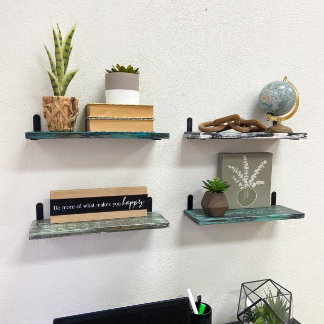 Barn Walls Floating Shelves - Set of Four - Farmhouse - Display And ...