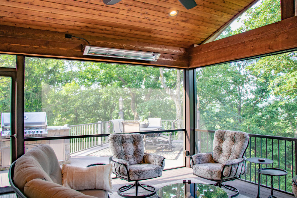 Covered and Open Deck with Grill Area & Screen System - Deck - St Louis ...