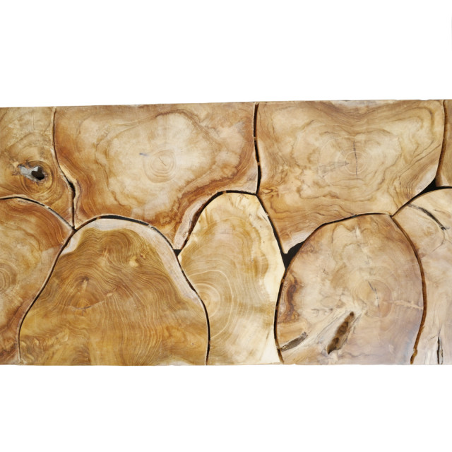 Salvaged Teak Root Block Bench Table - Rustic - Accent And Storage ...