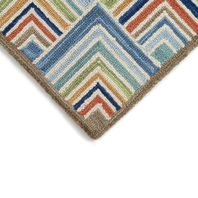 Log Cabin Wool Hand Tufted Rug, Multi, 5' X 8' - Contemporary - Area ...