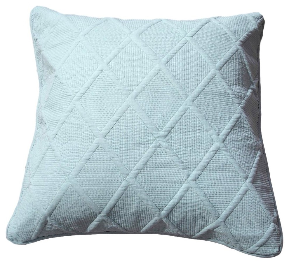 Seafoam Blue Diamond Pastel Cotton Bedspread Set, 26 X 26 ...